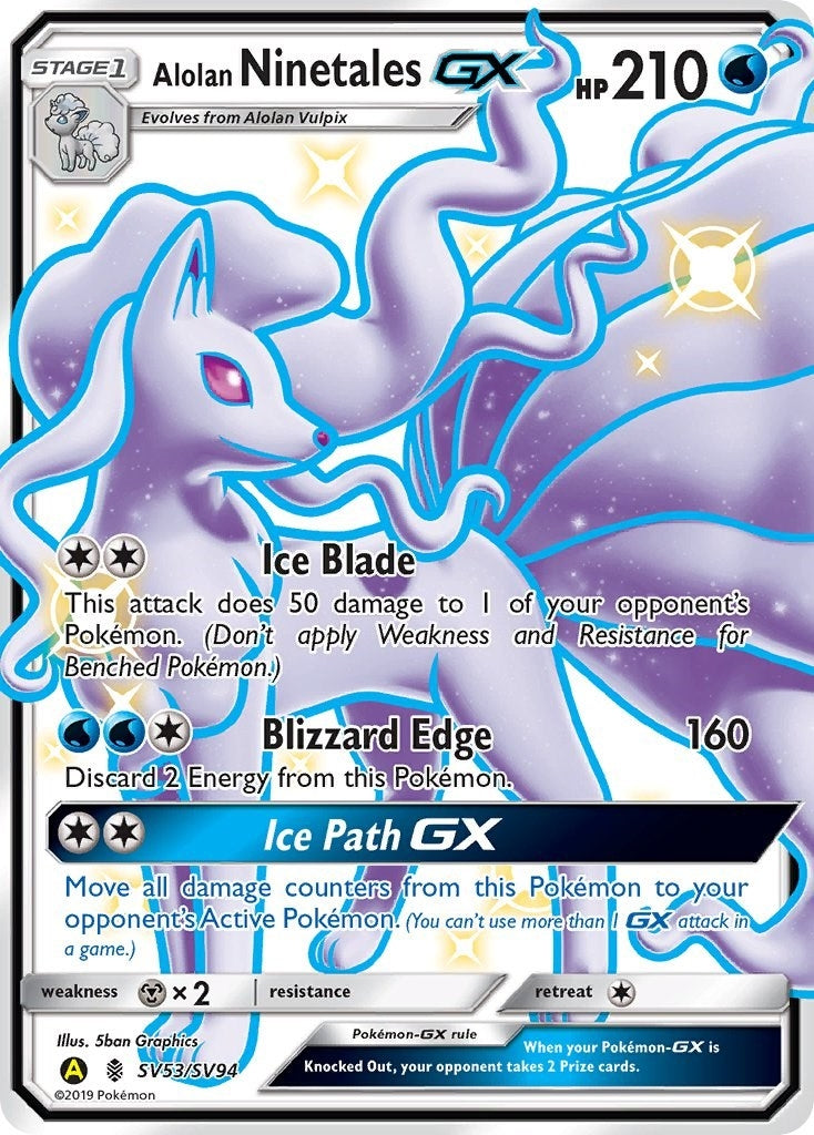 Alolan Ninetales GX (SV53/SV94) (Hidden Fates: Shiny Vault) — Card Masters