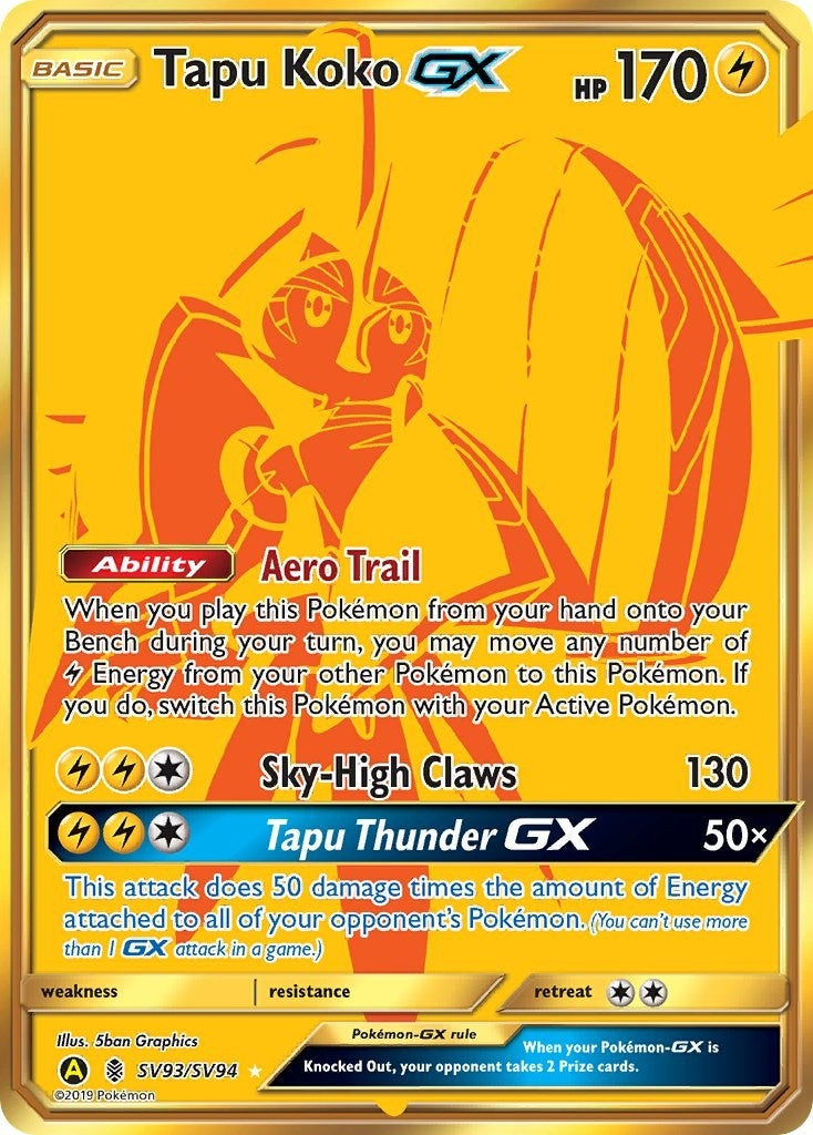 Tapu Koko GX (SV93/SV94) (Hidden Fates: Shiny Vault) — Card Masters