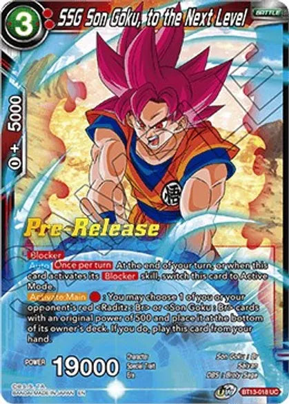 PRE RELEASE - SSG Son Goku, to the Next Level - BT13-018 — Card Masters