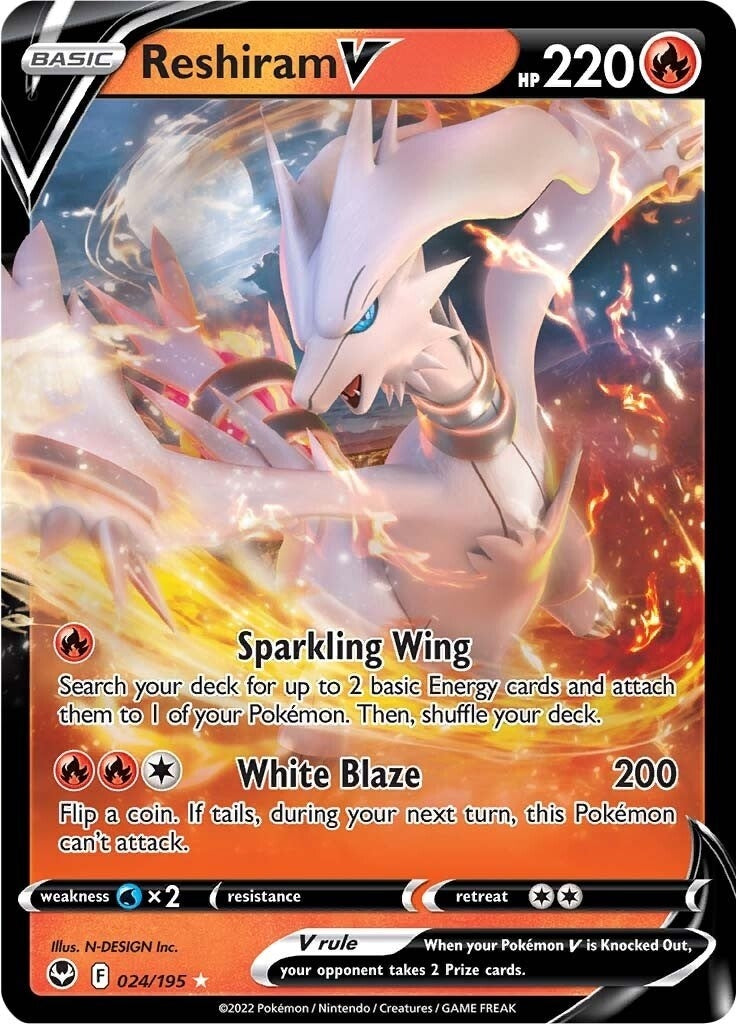 Reshiram V (024/195) (SWSH12: Silver Tempest) — Card Masters
